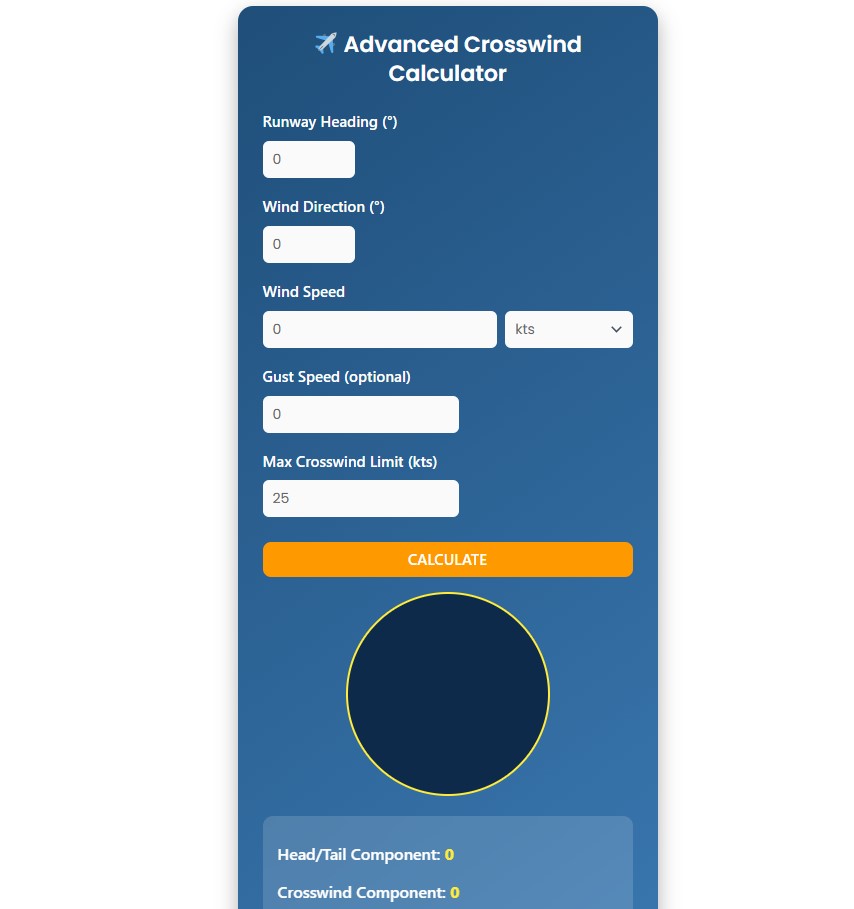 Crosswind Calculator – Easy & Accurate Wind Calculations